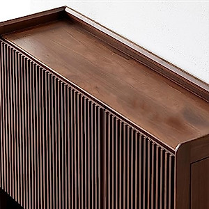 Freestanding Shoe Rack Locker Solid Wood Shoe Cabinet Modern Light Luxury Nordic Black Walnut Home Porch Cabinet Partition Cabinet Shoe Rack for Entryway Multifunctional Locker