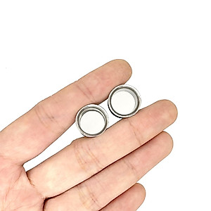 Bngukju 13mm 316L Stainless Steel Single Flared Tunnel Plugs Sold As Pairs (Silver 13MM)
