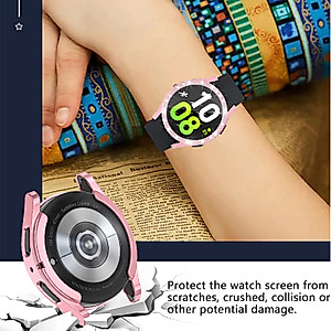 Wugongyan Screen Protector Case Compatible with Samsung Galaxy Watch 5 & Galaxy Watch 4 40mm 44mm Soft TPU Bling Diamond Case (7 Colors, 40mm)