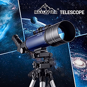 MAXLAPTER Telescopes for Astronomy, 16X-201X High Magnification Telescopes for Astronomy Beginners,70mm Aperture 400mm AZ Telescopes with FMC Optics for Kids Adults with Backpack,Phone Adapter,Tripod