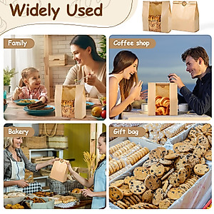 110 Pcs Bread Bags for Homemade Bread With Window Sourdough, 13.78x8.27x3.54 in, Sublaga Paper Bread Bags with 120Pcs Sealing Stickers, Packaging and Storage of Baked Goods Suitable for Bakers (110)