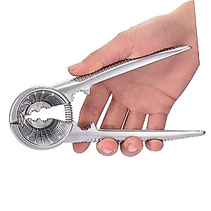Multipurpose Tool 1pc Walnut Pine Cone Clip Walnut Shell Opener Walnut Pliers Seafood Crab Tongs Shell Shucker Household Nut Nut Opener Silver Aluminum Alloy Peeler Pecans