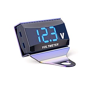 GoolRC Motorcycle DC 10-150V Digital Voltmeter LED Display Waterproof Voltage Tester Battery Moniter Gauge with Bracket