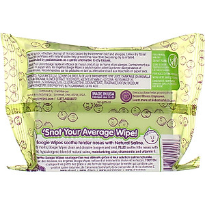 Boogie Wipes Natural Saline Hypoallergenic Nose Wipes, Fresh Scent, 30 Ct (Pack of 1)