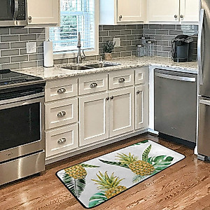 Kitchen Rug Mats 39 X 20 Inch Tropical Fruit Pineapple Soft Doormat Bath Rugs Runner Non-Slip for Home Decor