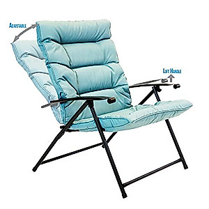 Sun-Ray 213028 Folding Chairs with Cushions and Table, Aqua