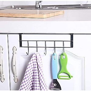 TSYWARE 3 Pack Over The Cabinet Hooks Kitchen Cabinet Rack Hook Space Saving Storage Hanger Bathroom Towel Metal 5 Hooks (Not for The Door)