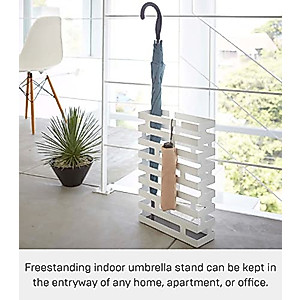 Yamazaki Home Storage for Umbrellas & Walking Canes | Steel | Umbrella Stand, One Size, White