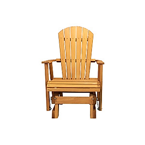Kilmer Creek Rustic Finished 2' Natural Cedar Fanback Adirondack-Style Glider, Amish Crafted