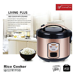 LP Living Plus Electric Rice Cooker, Non Stick Coating, One Touch Button (1.5L/8Cup)