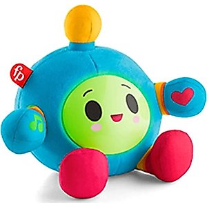Fisher-Price Happy World Huggy Wuggy Bug, take-Along Soft Plush Toy with Lights, Music and Sounds for Infants and Toddlers Ages 6 Months and up