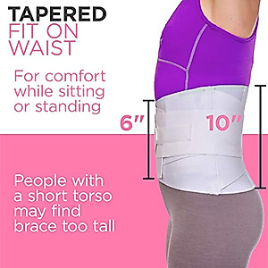 BraceAbility Women's Back Brace for Female Lower Back Pain - Lightweight Soft White Elastic Lumbar Compression Support Belt is Discreet Under Clothes for Ladies, Nurses, Walking (Medium)