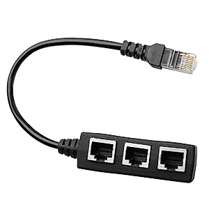RJ45 Ethernet Splitter Cable, RJ45 1 Male to 3 x Female LAN Ethernet Splitter Adapter/Network Cable Suitable Super Cat5, Cat5e, Cat6, Cat7 LAN Ethernet Socket Connector Adapter