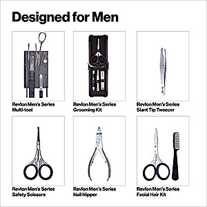 Revlon Eyebrow Hair Removal Tweezer, Men's Series, High Precision Tweezers for Men, 60% Larger Grip, Stainless Steel (Pack of 1)