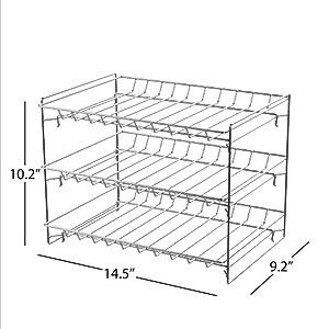 Lavish Classic Cuisine 3 Tier Dispenser-Organizer Rack Holds up to 27 Cans-for Kitchen Pantry, Countertops, and Cabinets-Storage Accessories (Chrome)