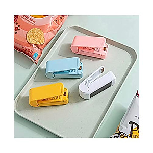 Portable Bag sealing machine mini magical sealer - latest upgraded snack sealer seals the bag to keep it fresh, small in size magnet attached to mount only takes 2 AA batteries and gently operate without any button. Perfect for bags of snacks