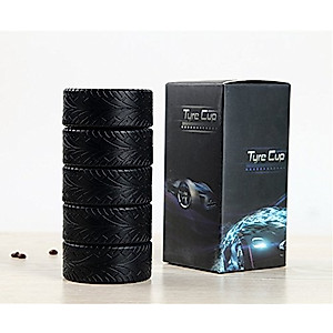 OUOH 320ML My Car Tire Thermos Cups Stainless Coffee Mug Vacuum Silica Gel Bottle Travel Coffee Tea Thermal Insulation Water Bottle (white)