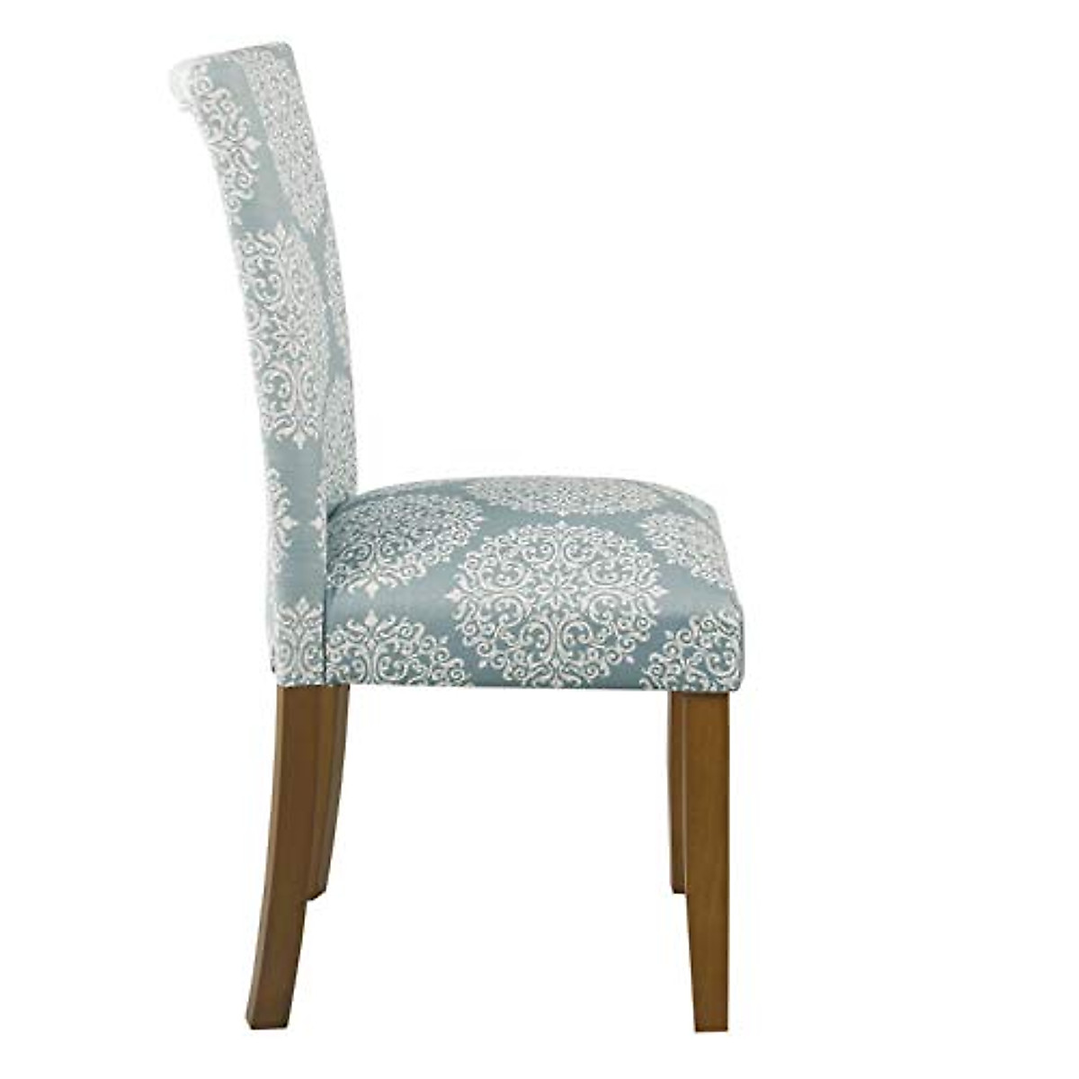 HomePop Parsons Classic Upholstered Accent Dining Chair,Set of 2, Blue and Cream Medallion