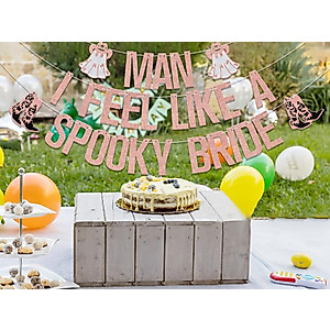 Man I Feel Like A Spooky Bride Banner Cowgirl Themed Halloween Bachelorette Party Decorations Rodeo Themed Bridal Shower Bachelorette Party Decor Supplies Rose Gold
