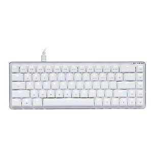 EPOMAKER AJAZZ ZINC 68 Keys Bluetooth Wireless/Wired Gaming Mechanical Keyboard, with Aluminum Zinc Alloy Frame, White Backlight, 300 Hours Standby Time (Cherry Red Switch, White)