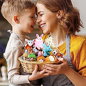 CAMIRUS 24Pack Mini Animal Plush Toy Set, Cute Animal Assortment Keychain Toys, Small Stuffed Animal Set Gifts for Kids, Christmas Stocking Stuffer, Easter Egg Filler, Valentine Classroom Prize