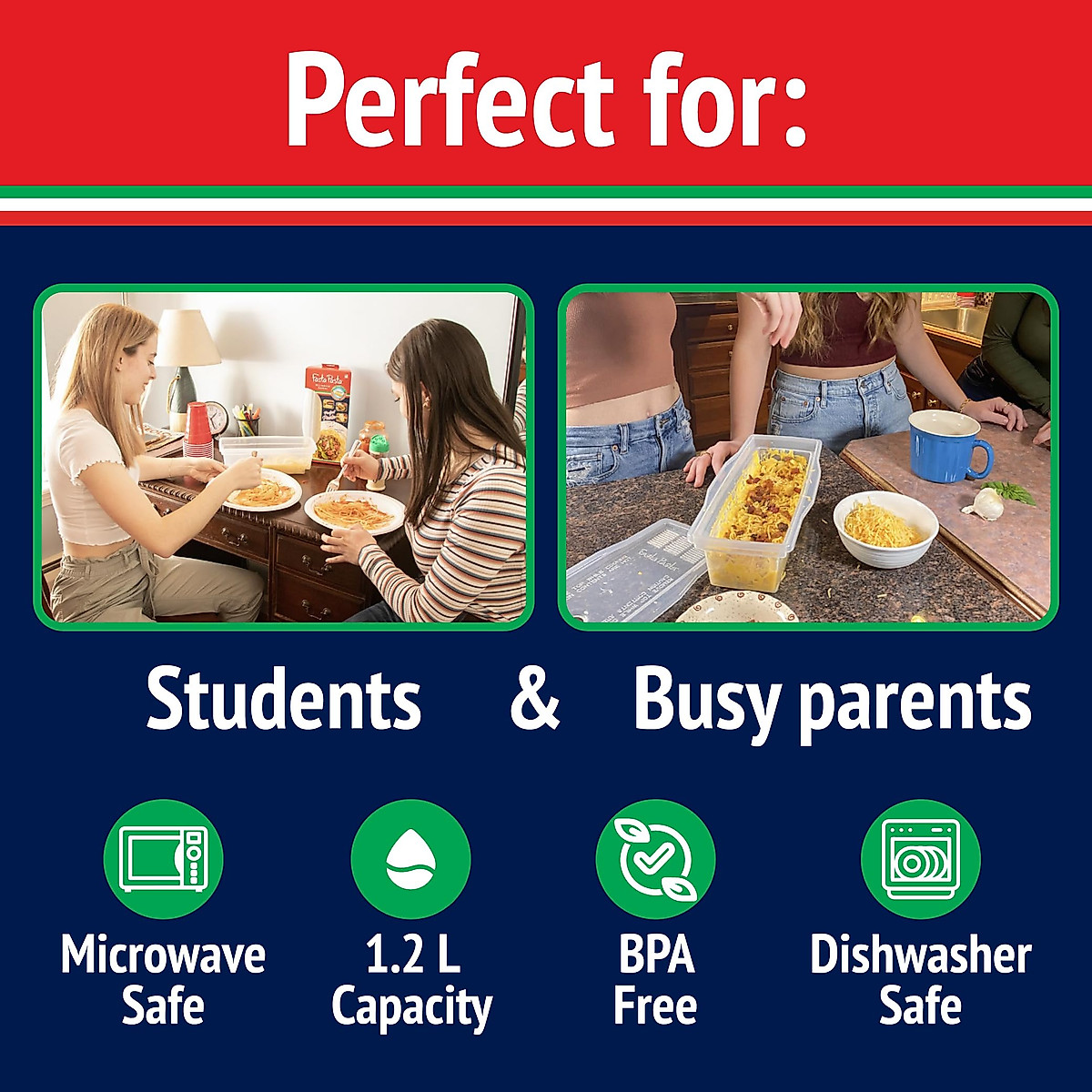 Microwave Pasta Cooker - The Original Fasta Pasta - No Mess, Sticking or Waiting For Boil