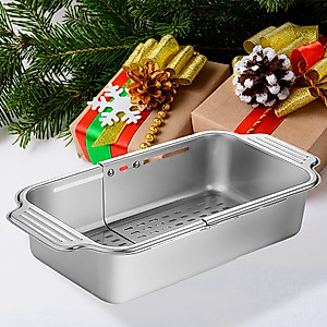 DOXILA Over the Sink Colander Strainer Basket - Kitchen Essentials for New Home-Expandable to Fit Most Sinks - Stainless Steel, Wash Vegetables and Fruits, Drain Cooked Pasta and Dry Dishes