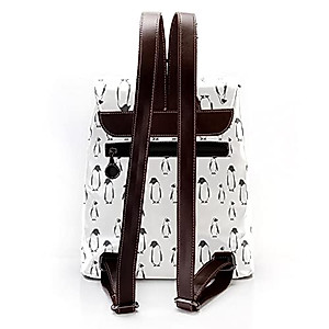 Cute Penguin-01 Women Backpack Purse PU Leather Anti-theft Casual Shoulder Bag Fashion Ladies Satchel Bags