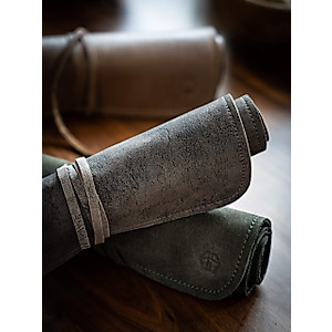 Angus Stoke Knife Roll Bag Genuine Leather – Chef`s knife bag 7 slots/for up to 11" knives – Leather Knife Case Steve (brown)