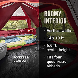 Coleman Skylodge Instant Setup Camping Tent, Multiple Capacity Options, Weatherproof, with Convertible Screen Room, Room Divider, and Pre-Attached Poles
