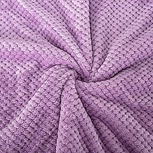 Fuzzy Dog Blanket or Cat Blanket or Pet Blanket, Warm and Soft, Plush Fleece Receiving Blankets for Dog Bed and Cat Bed, Couch, Sofa, Travel and Outdoor, Camping (Blanket (32" x 40"), DW-Lavender)