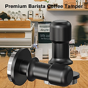 PUSEE 53mm Espresso Coffee Tamper,Premium Calibrated Espresso Tamper 30lb Coffee Tamper with Spring Loaded,100% Stainless Steel Ground Tamper for Barista Home Coffee Espresso Accessories Upgrade3.0