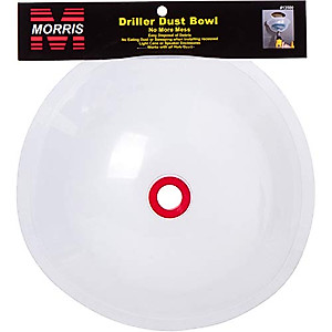 Morris Products 13500 Drillers Dust Bowl – Saw Dust Collector – Collects Dust When Drilling Holes for Recessed Lighting Fixtures – Lightweight Flexible – Simple Attachment - 12 x 5 x 12 inches, 1-Pack, White