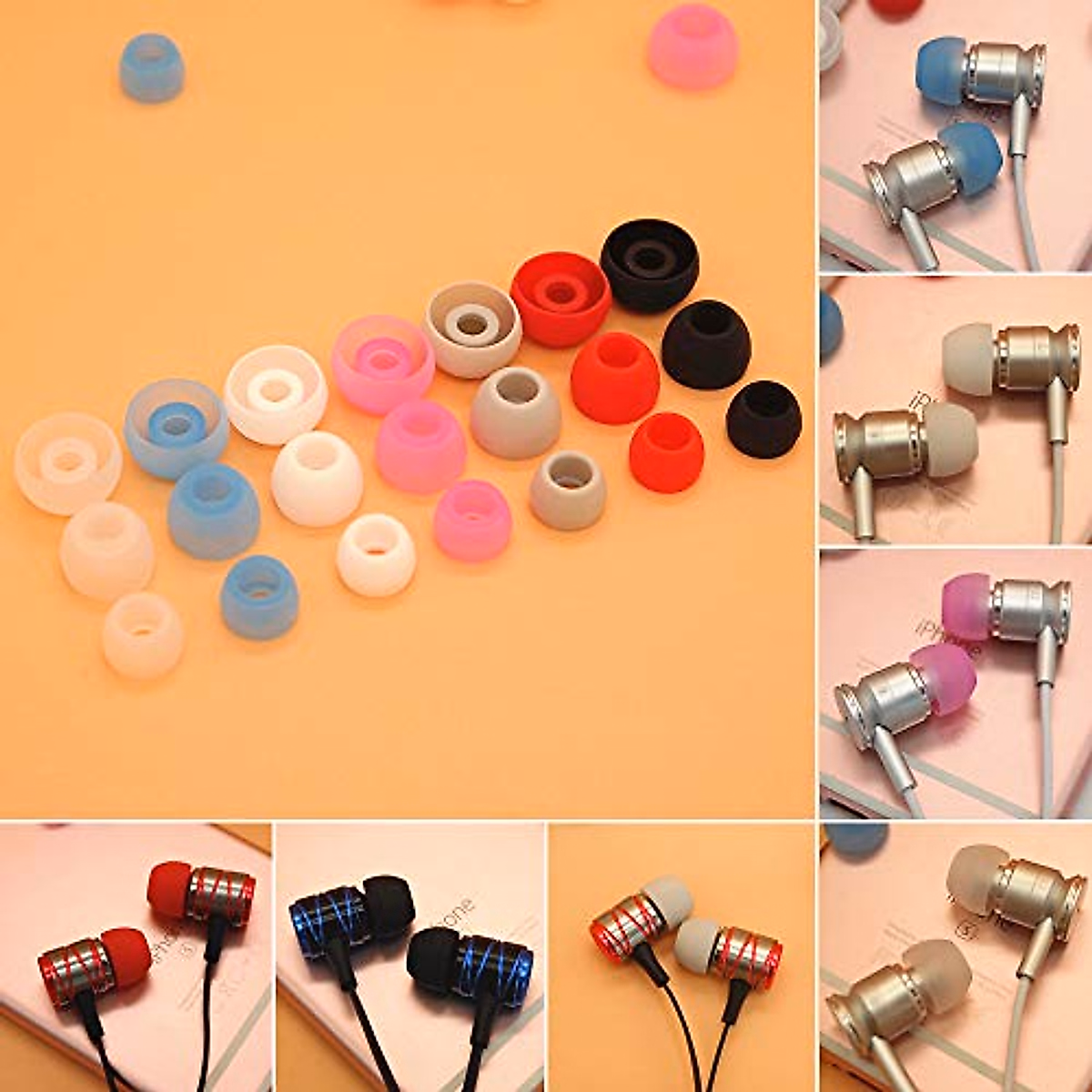 LOZACHE 42pcs Caps Replacement Ear Tips Earbuds Eartips Eargels Earpads Silicone Buds for Bluetooth Headphones