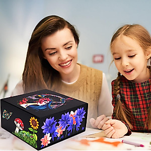 Ditwis 8x8x4 Inches Gift Box with Magnetic Closure Lid, Black Magnetic Boxes for Wedding, Groomsmen Bridesmaid Proposal, Birthdays, Mother's Day, 1 Pack