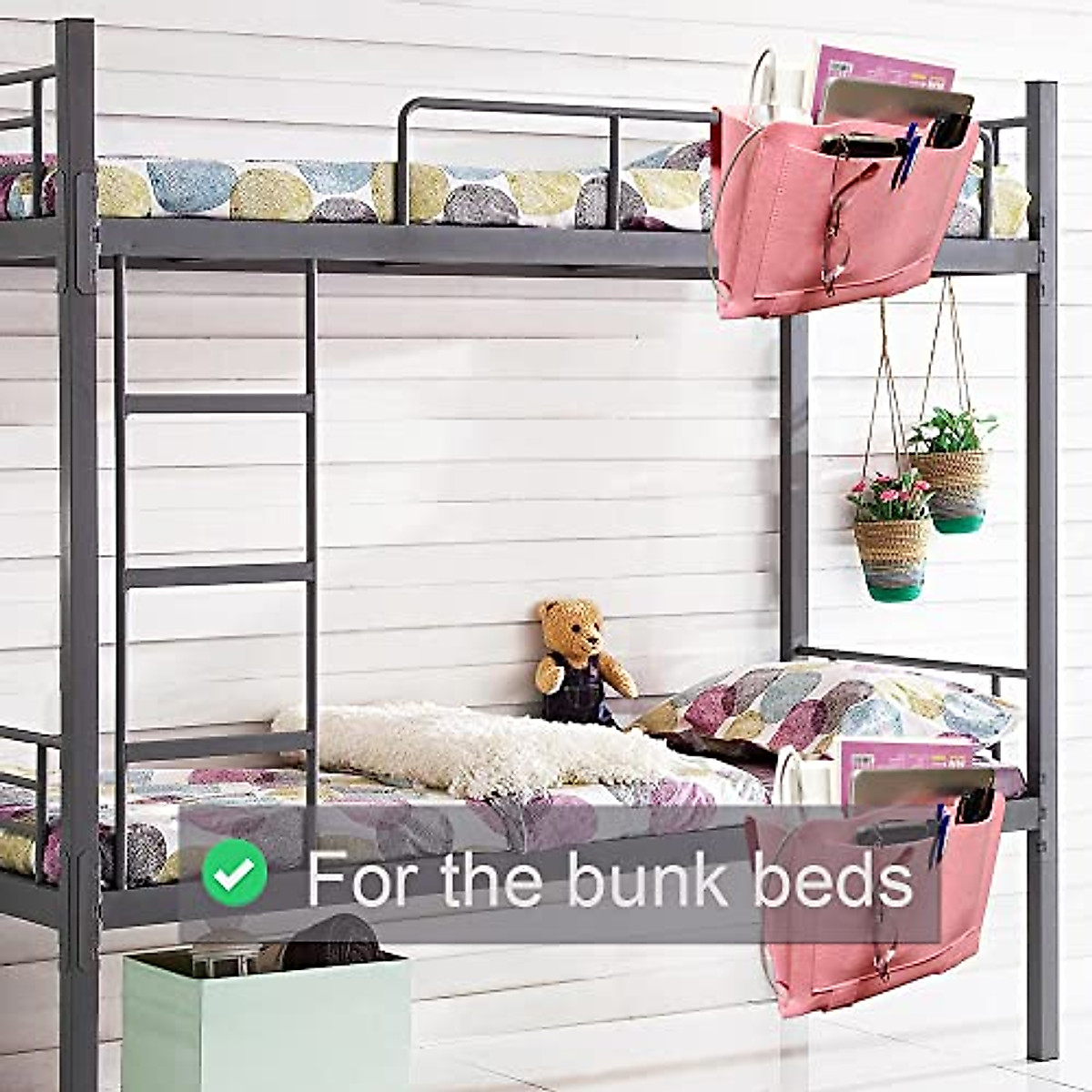 bed caddy dorm storage dorm room essentials for college students girls must haves bed accessories bedside caddy for dorm bed night caddy under bed organizer bed shelfie hanging bed bedside pocket hanging organizer with pockets,Pink