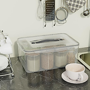 Drephia 6 Pack 15 L/63Cup Large Airtight Food Storage Containers with lid, Plastic Kitchen Fridge Pantry Organizers for Bread, Pet Food, Dry Food, Proof Dough, BPA Free