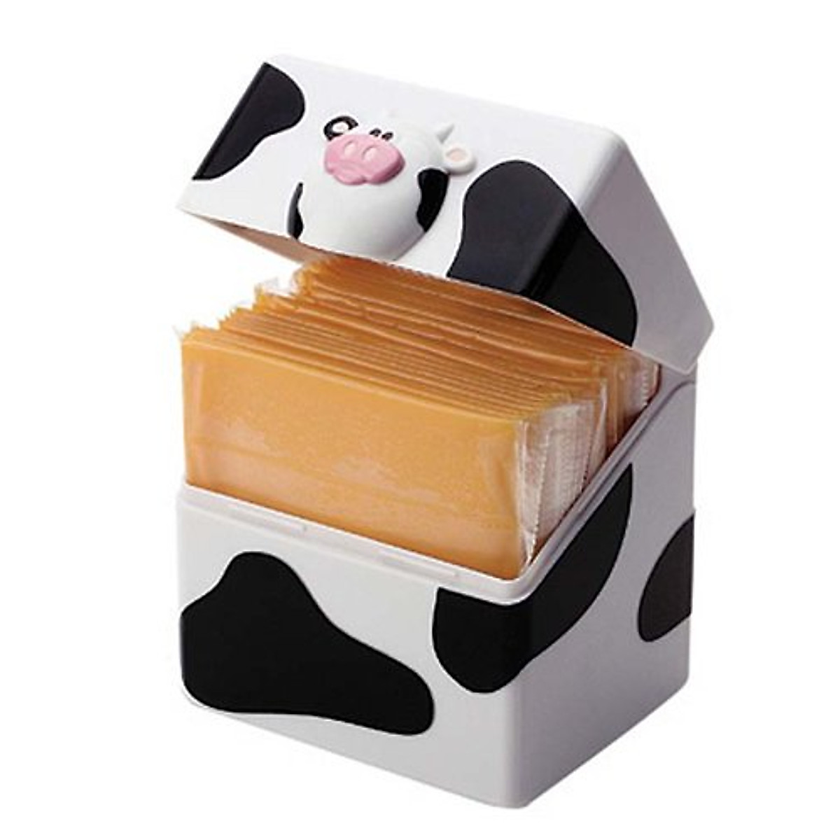 Joie Kitchen Moo Cow Sliced Cheese Container for Fridge | Fun Cheese Vault Keeps Cheese Fresh and Delicious