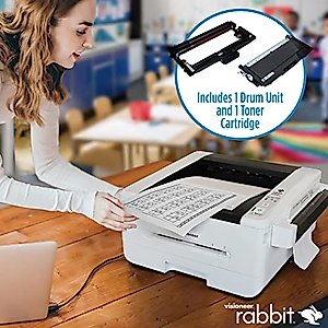 Visioneer Rabbit PC30dwn Laser Printer/Copy Machine, USB Office Printer and Copier for PC and Mac, 30 PPM, Sheetfed 250 Page Automatic Document Feeder (ADF), White