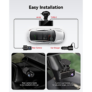 REDTIGER 4K Dash Cam Front and Rear, Touch Screen 3.18 Inch, Voice Control, 5.8GHz WiFi Car Dash Camera with 64GB Card, GPS, UHD 2160P Night Vision, WDR, Emergency Lock, Parking Monitor (F7N Touch)