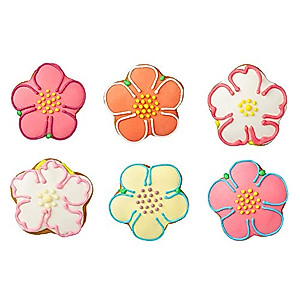 Fox Run Flower Cookie cutters, 6 piece, Metallic,3621