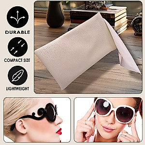 MyEyeglassCase Soft Sunglasses Case Large Squeeze Top - Multifunctional Eyeglass Pouch w/Microfiber Cloth - Large Sunglass Cases - Soft Glasses Sleeves for Men & Women (CT8 Pearl)