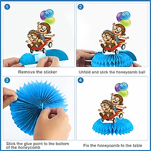 Generic 8PCS 𝑈𝑝 𝐼𝑛𝑠𝑝𝑖𝑟𝑒𝑑 Birthday Party Decorations Honeycomb Centerpiece, Cartoon Game Theme 3D Double Sided Party Table Decorations for Birthday Baby Shower Decorations ﻿