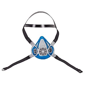 MSA 815696 Advantage 200 LS Series Half-Mask Respirator - Size: Small, 2-Piece Neckstrap, Twin-Port, Reusable Gas Mask, MSA Advantage Cartridge Compatible