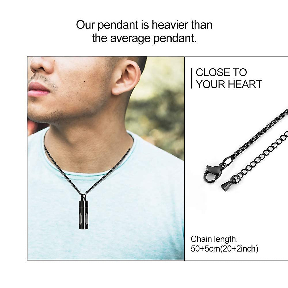 abooxiu Glass Urn Necklaces for Ashes Stainless Steel Ashes Necklaces Cremation Jewelry Memorial Pendant Keepsake Ash Holder