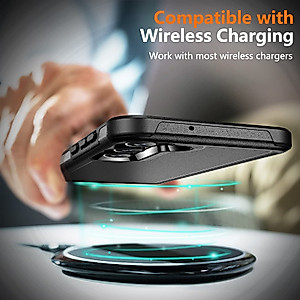 SPIDERCASE Designed for Samsung Galaxy S23 Case, [10 FT Military Grade Drop Protection], 2 Pack [Tempered Glass Screen Protector+Camera Lens Protector] Heavy Duty Shockproof Case, Black