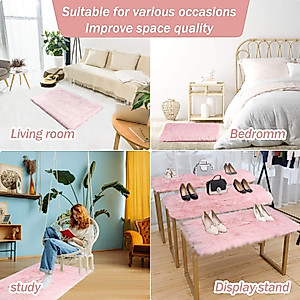 MAQIHAN Faux Fur Rug - Faux Sheepskin Rug, Area Rug Soft Fluffy Rug 20 x 32 Inch,for Bedroom, Living Room, Nursery, Dorm, Playroom,Indoor Decor, Fur Rug Rectangular