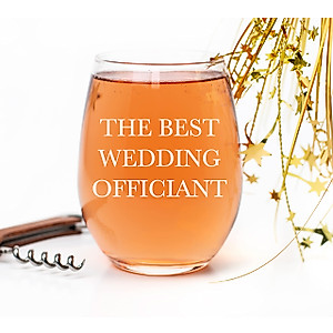 The Best Wedding Officiant, Pastor Wine Glass Gift, Personalized Thank You, Celebrant