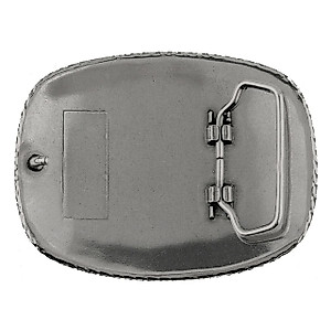 Antique Silver Floral with Rope Edge Western Belt Buckle