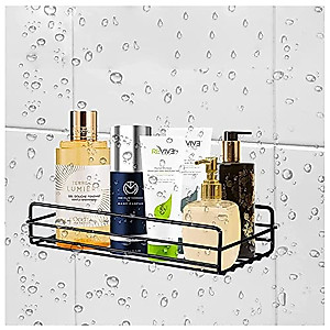 GIVIMO Adhesive Shower Caddy No Drilling Shower Shelves Wall Mounted Bath Shower Organizer Black Bathroom Shower Rack Perfect Shower Caddy Shelf for Your Daily Use